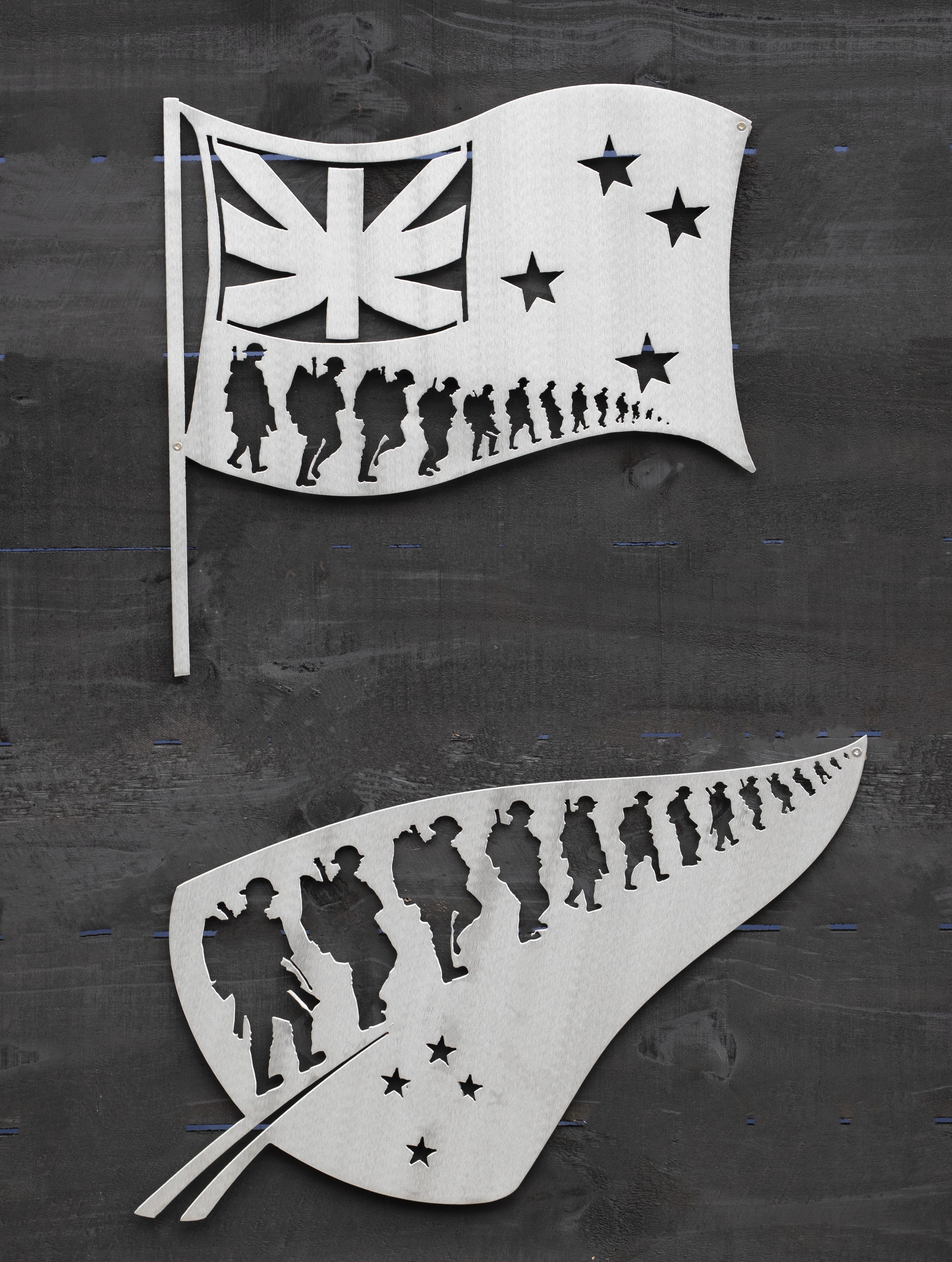 Army Fern & Army Flag – Kiwi Metal Art