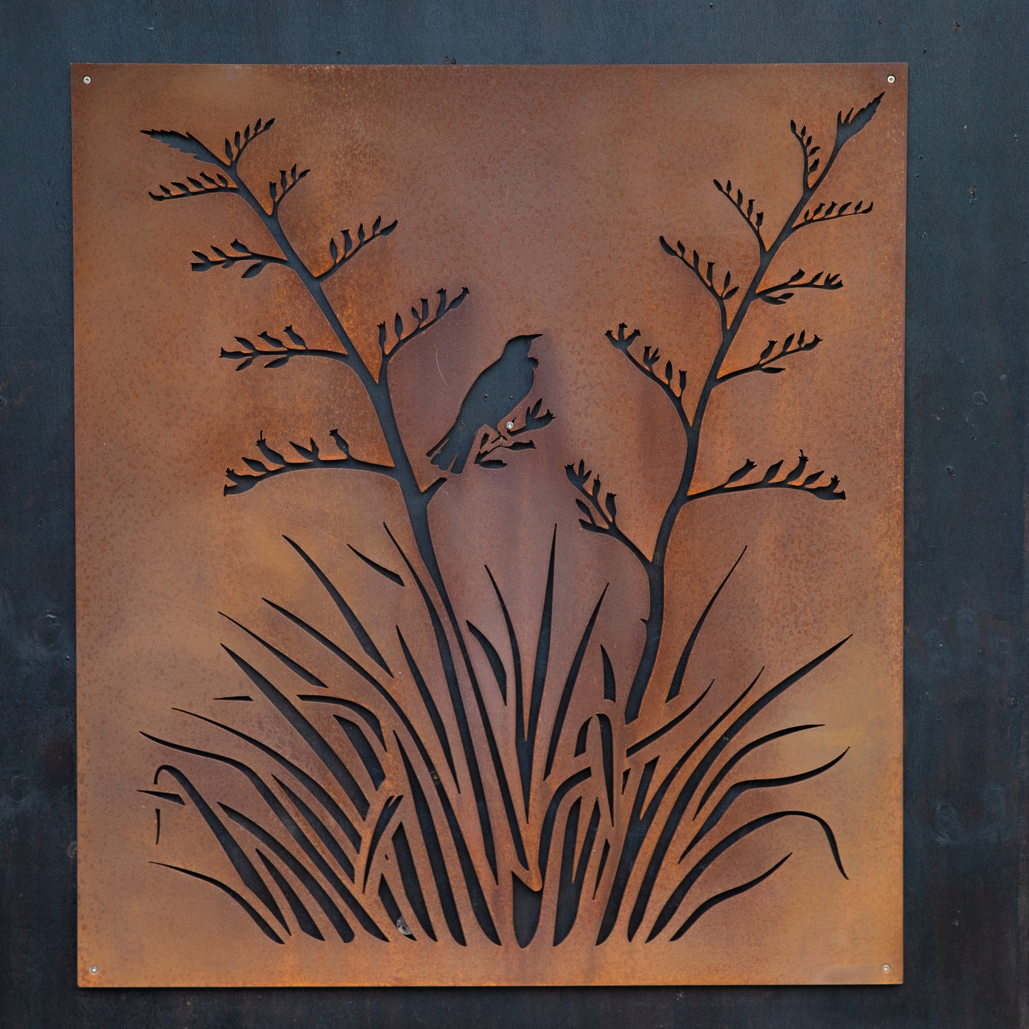 Flax Tui Panel – Kiwi Metal Art
